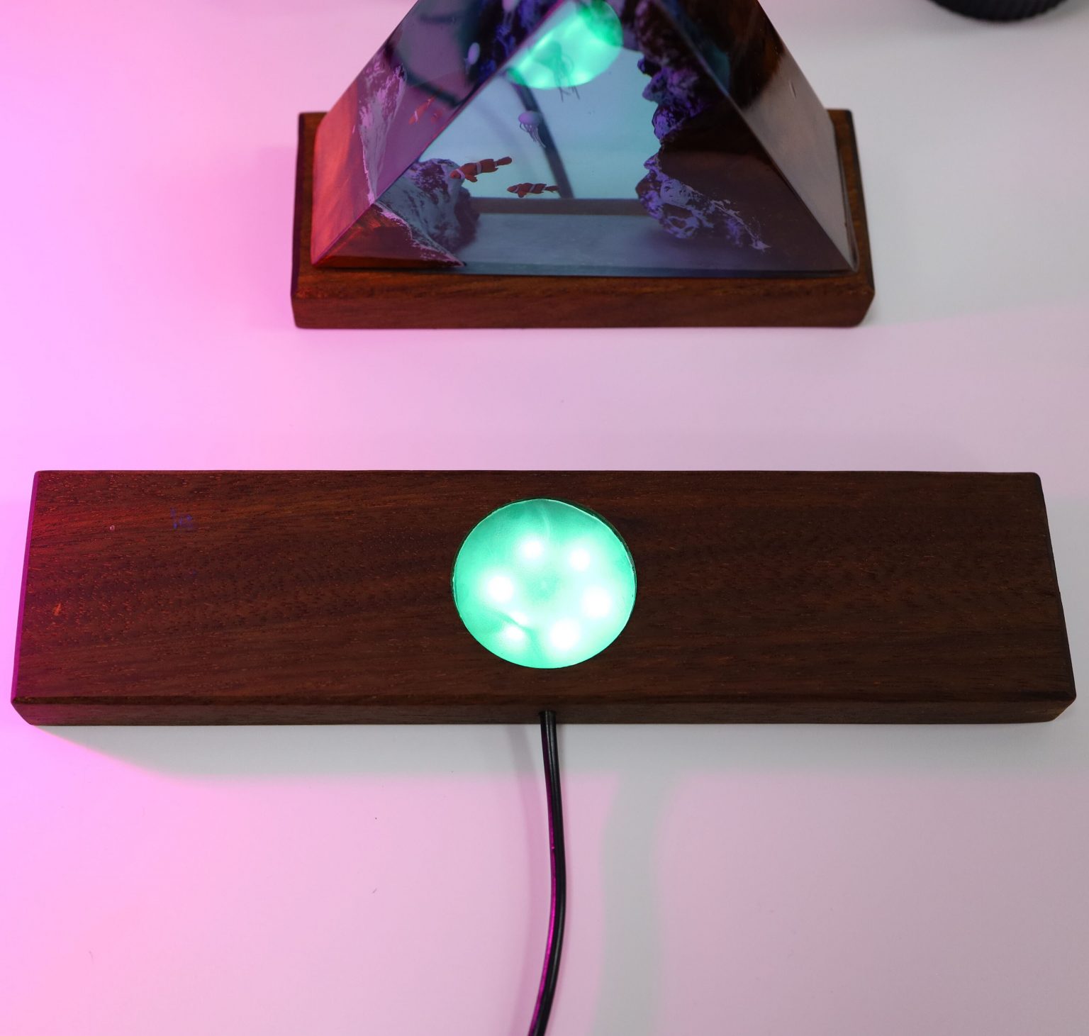 Deep Ocean Triangular Epoxy Resin Lamp - Resin Lamps Store