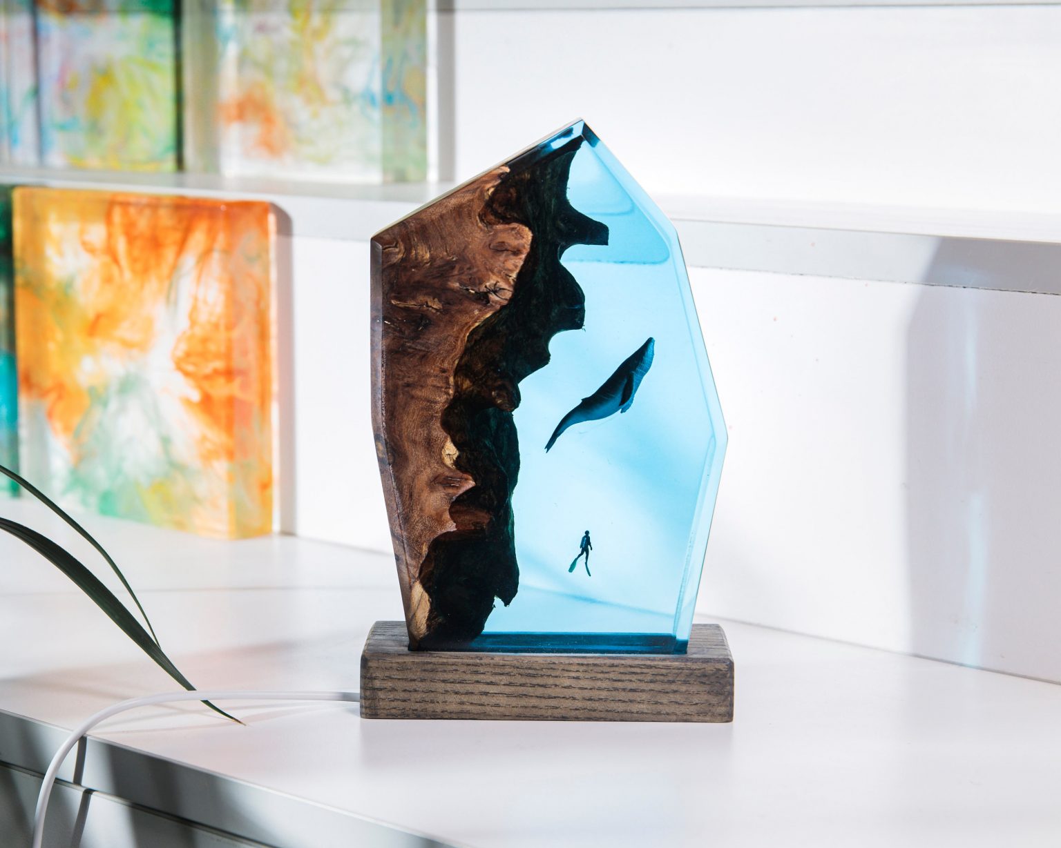 Polyon Deep Whale Epoxy Resin Night Light - Resin Lamps Store