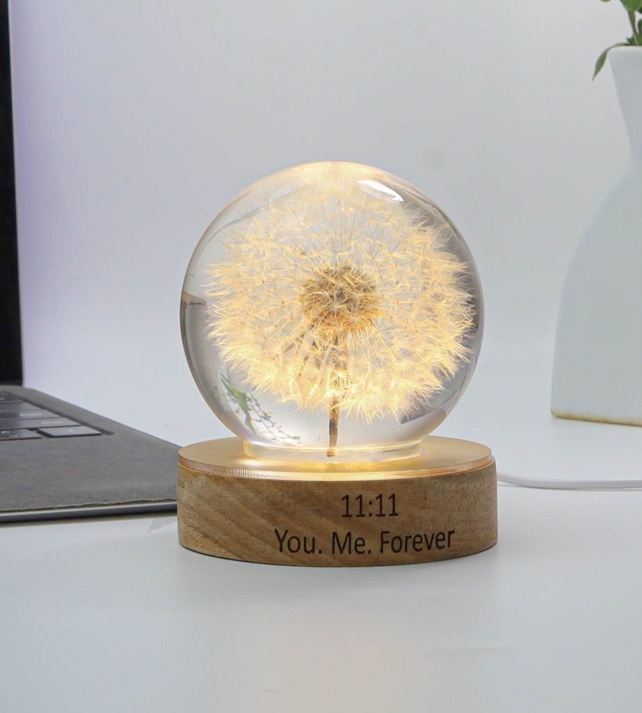 Real Dandelion Puff Epoxy Resin Lamp - Resin Lamps Store