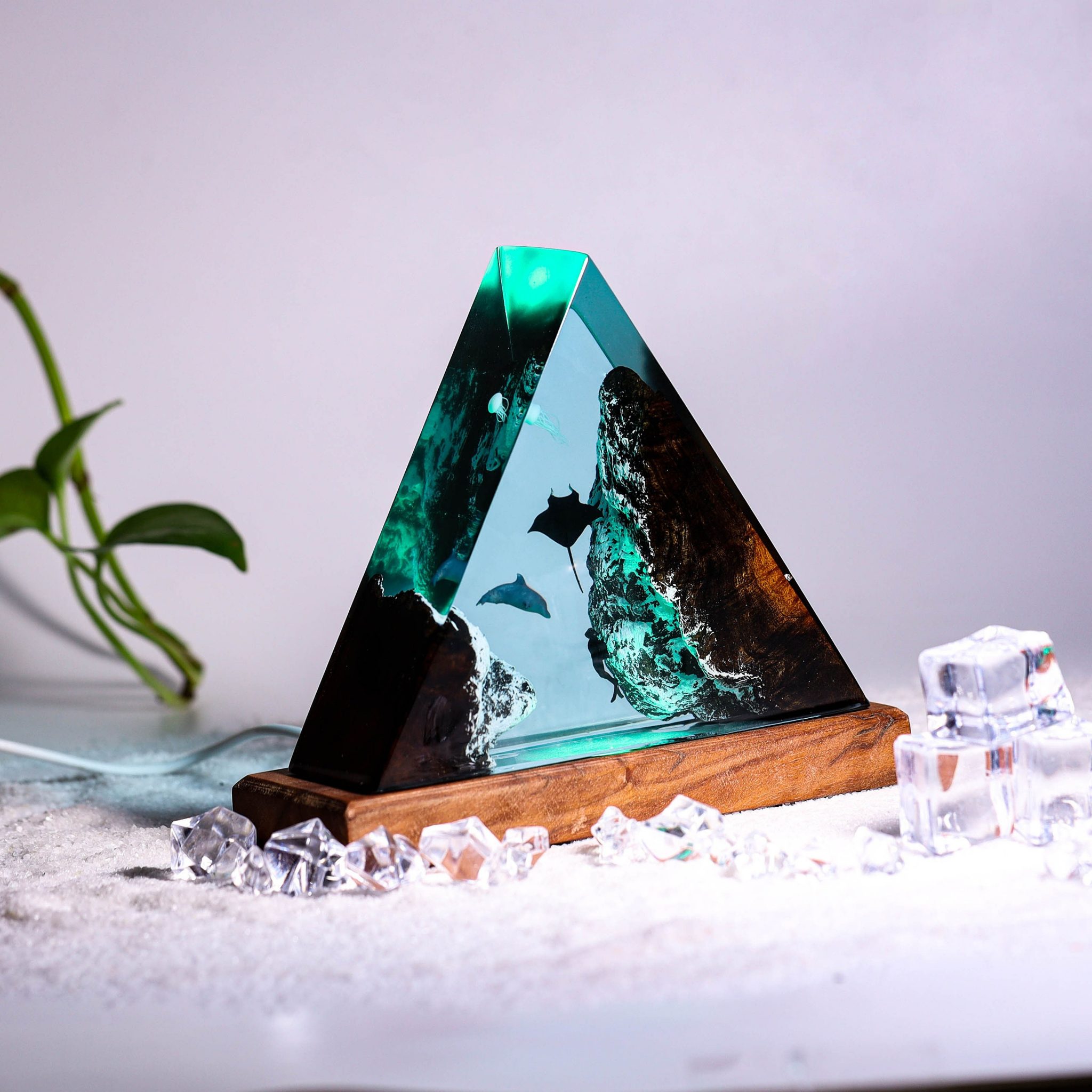 Marine and Diver Epoxy Resin Lamp - Resin Lamps Store