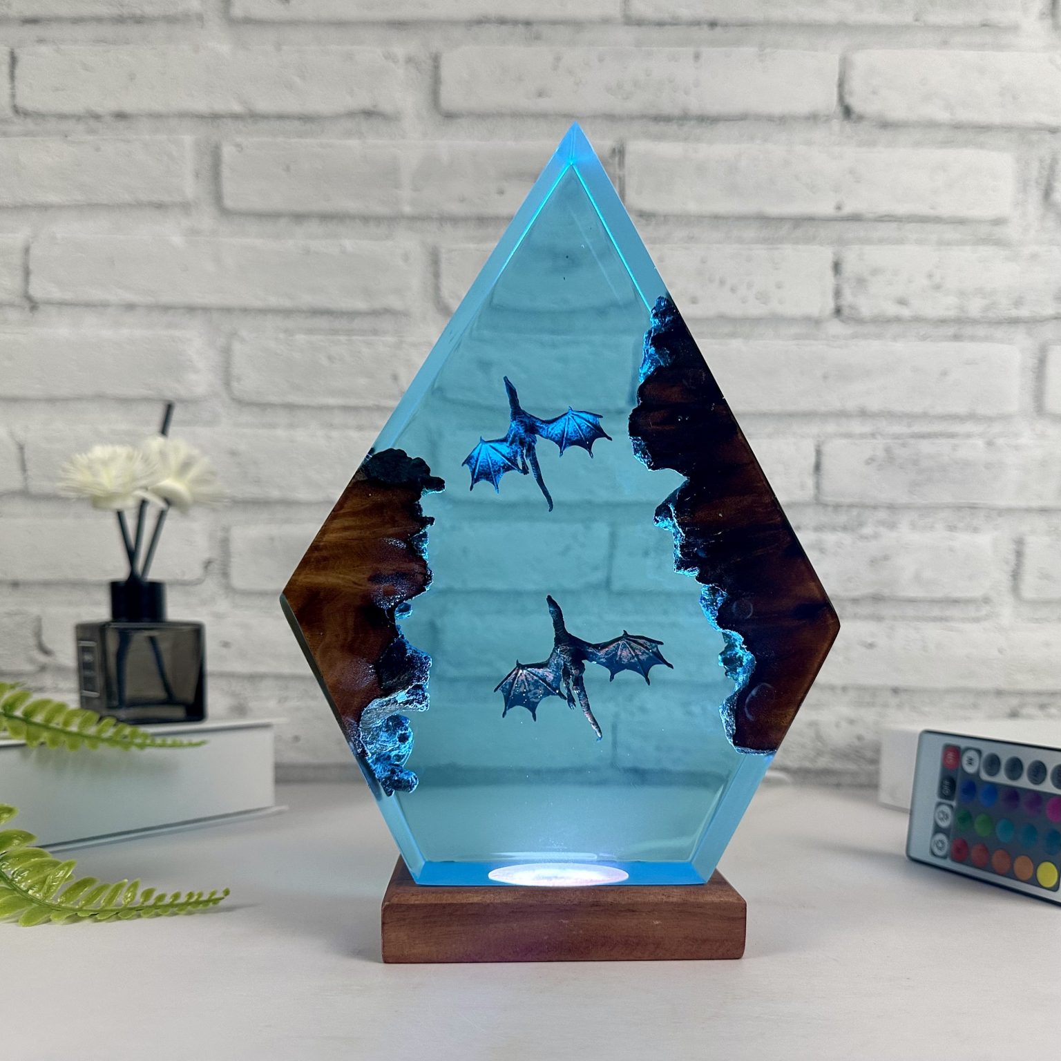 Ice Dragon & Fire Dragon Epoxy Resin Lamp - Resin Lamps Store