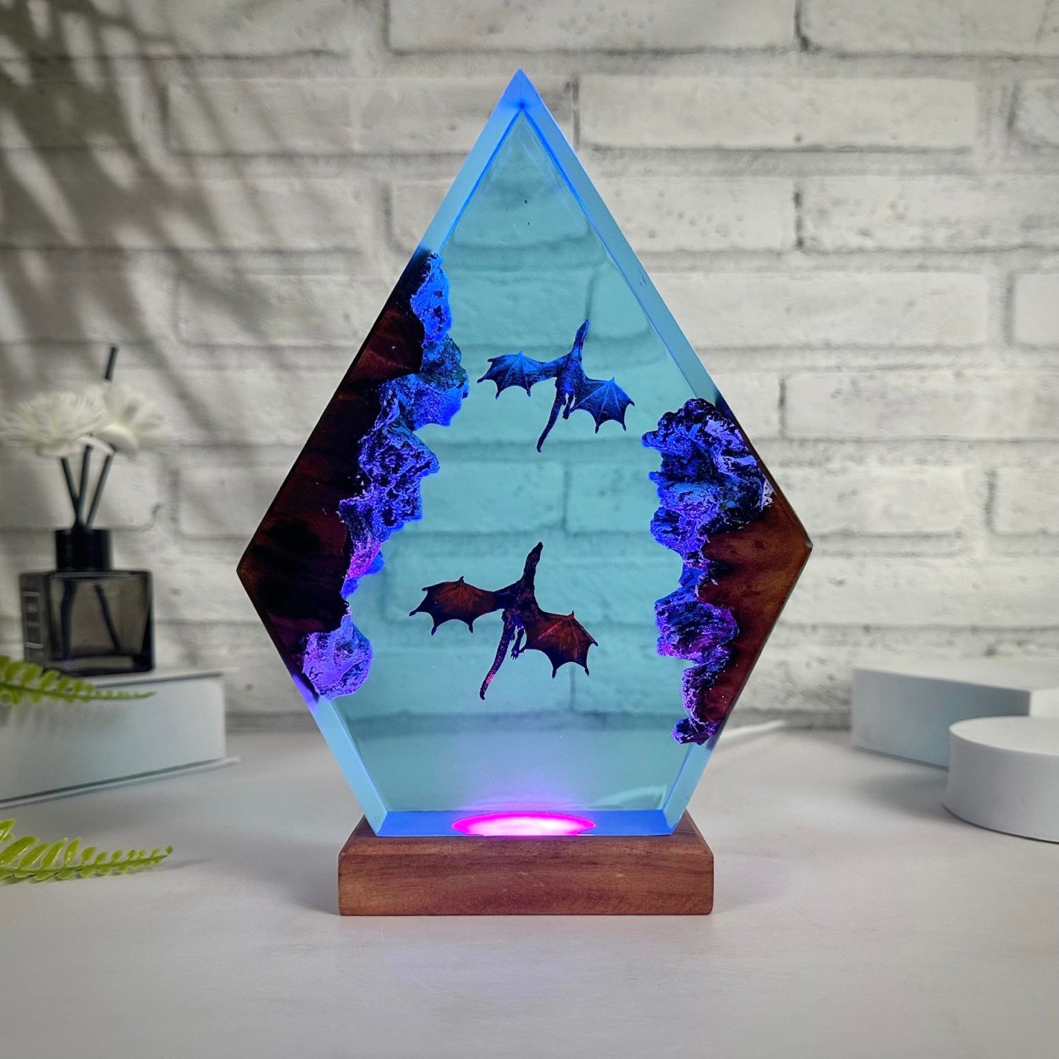 Ice Dragon & Fire Dragon Epoxy Resin Lamp - Resin Lamps Store