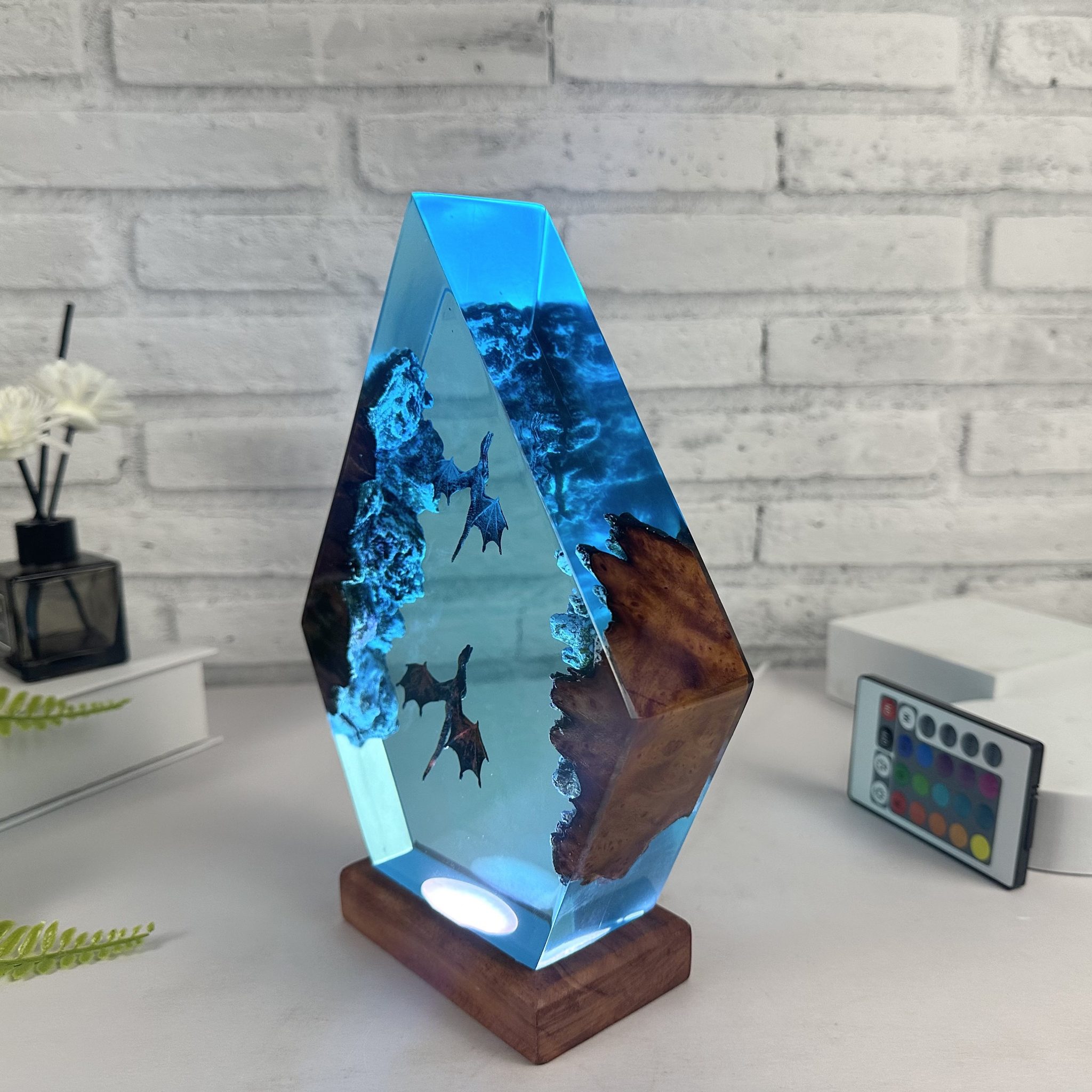 Ice Dragon & Fire Dragon Epoxy Resin Lamp - Resin Lamps Store