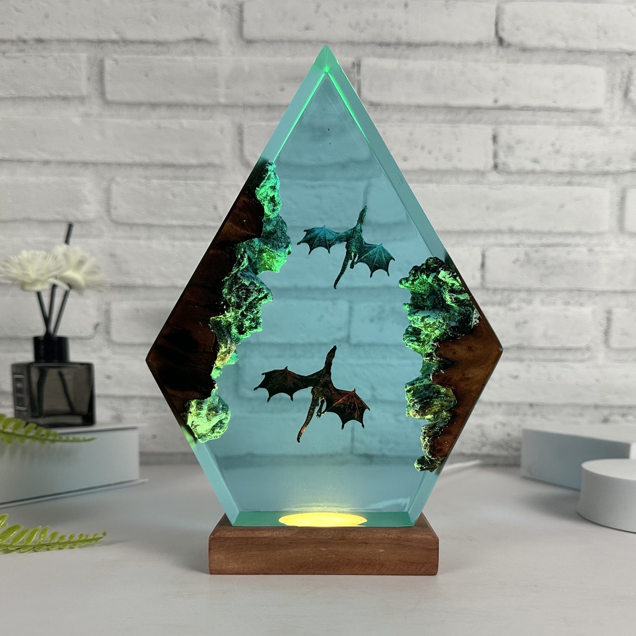 Ice Dragon & Fire Dragon Epoxy Resin Lamp - Resin Lamps Store