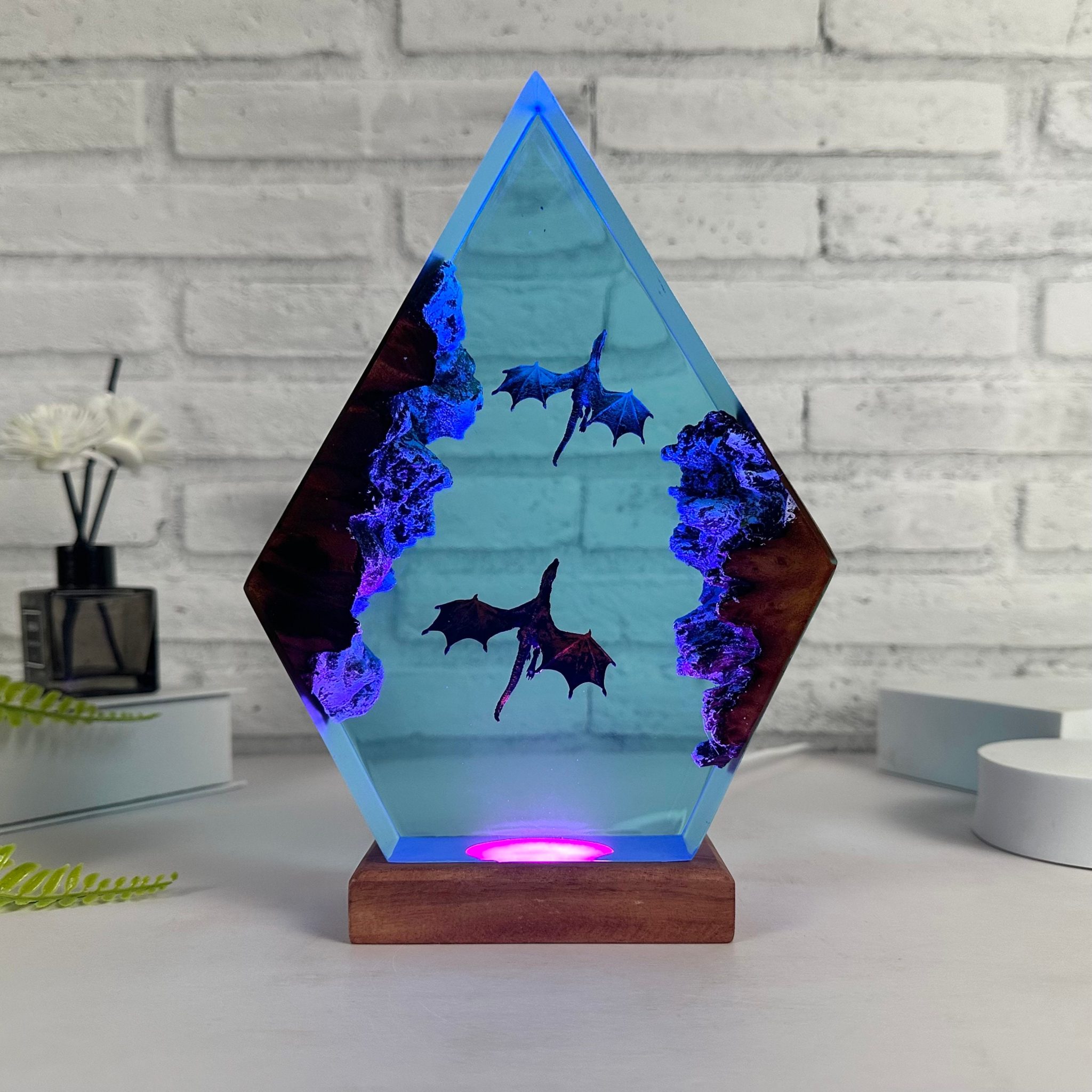 Ice Dragon & Fire Dragon Epoxy Resin Lamp - Resin Lamps Store