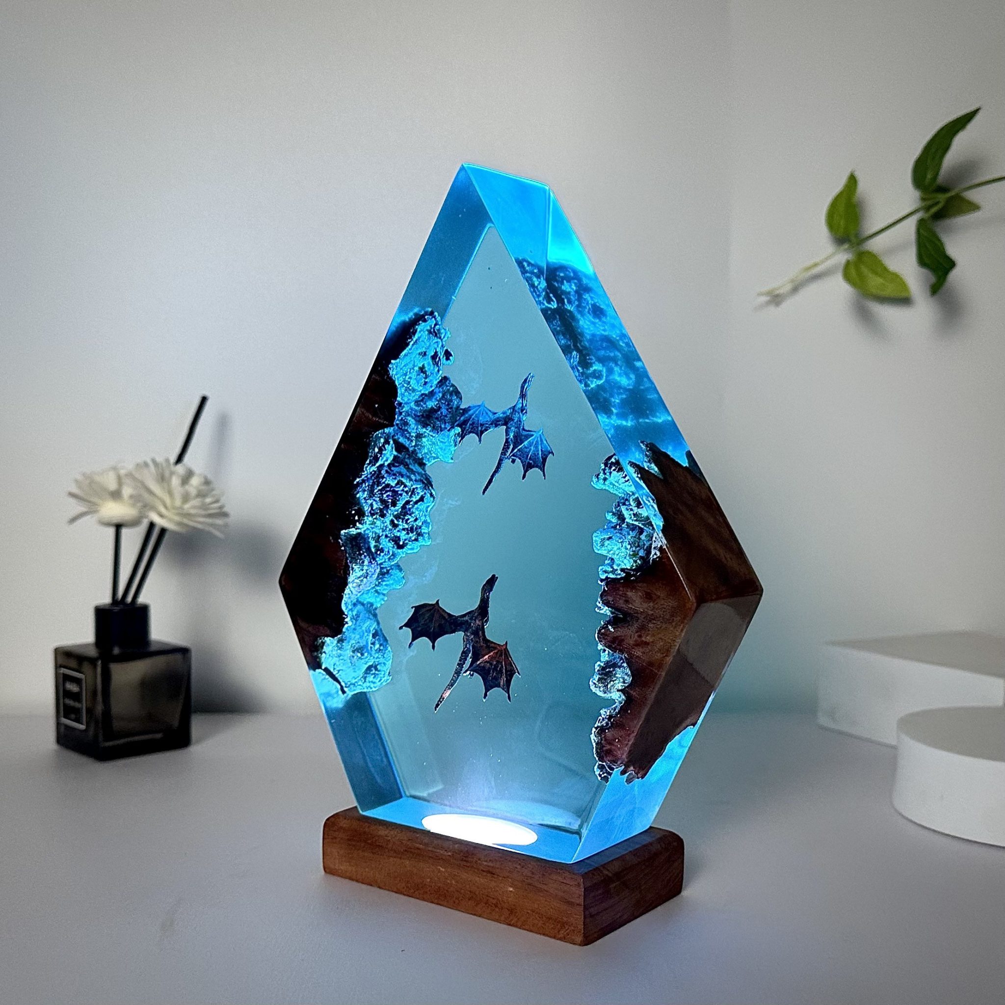 Ice Dragon & Fire Dragon Epoxy Resin Lamp - Resin Lamps Store