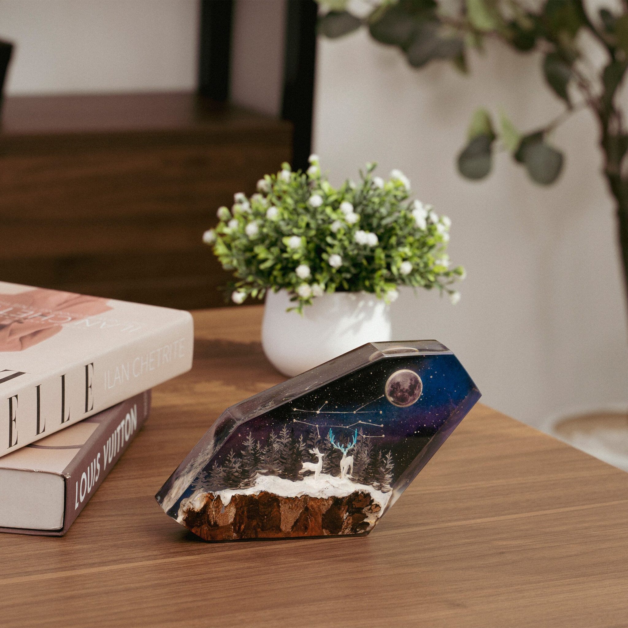 Personalized Constellation Deers and Forest Epoxy Resin Lamp - Resin ...